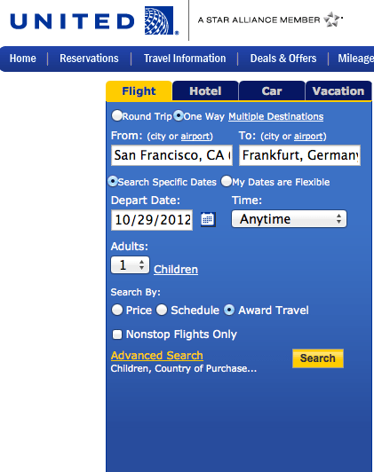 Free First Class Next Month: Searching United.com to Redeem United and ...